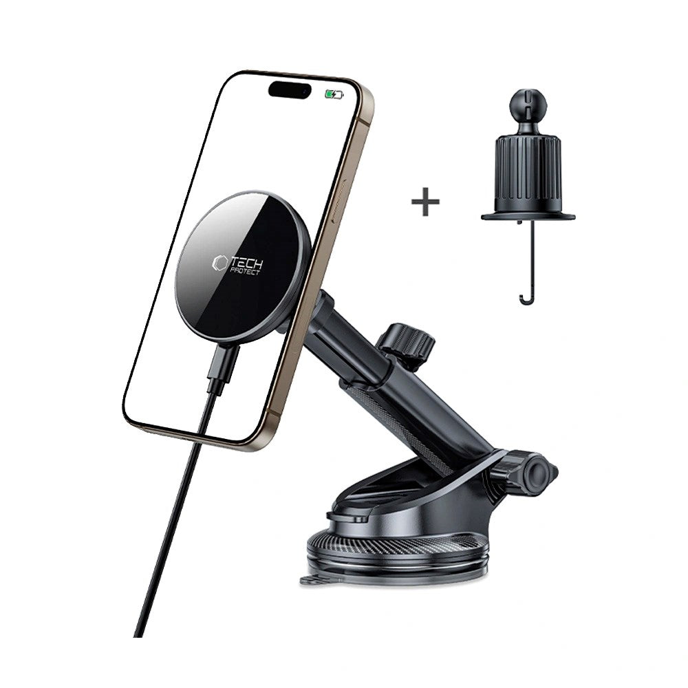 Tech-Protect - 15W Magnetisk Trådløs Oplader til Bil - Dashboard & Ven ...